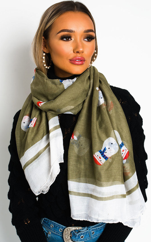 Grey Frosty Snow Man Scarf | ikrush