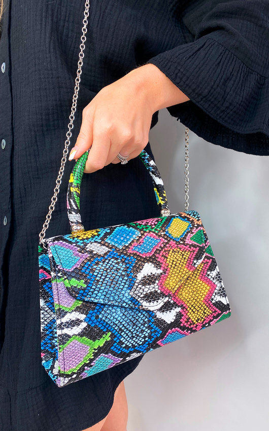 Multi Sandy Croc Print Handbag | ikrush