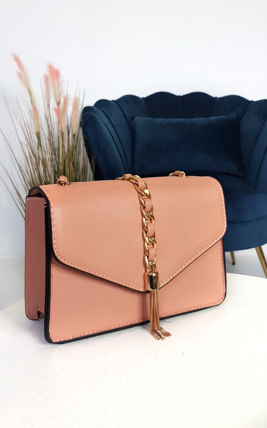 Pink Yanni Faux Leather Shoulder Bag | ikrush